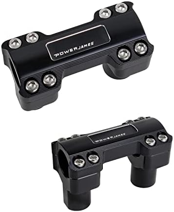 Amazon.com: POWERJAMES Black 1 1/4 inch Handlbar Risers for Harley ...