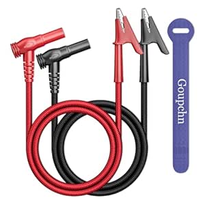 Goupchn Multimeter Test Leads Banana Plug Angle to Alligator Crocodile ...
