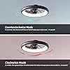 CIKASS Ceiling Fan with Lights Dimmable LED Reversible Blades Timing ...