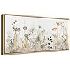 Amazon.com: SIGNFORD Extra Large Framed Canvas Print Wall Art Botanical Wildflowers Neutral ...