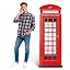 ARQRHTLY 6 Ft Red British Phone Booth Cardboard Cutout English ...