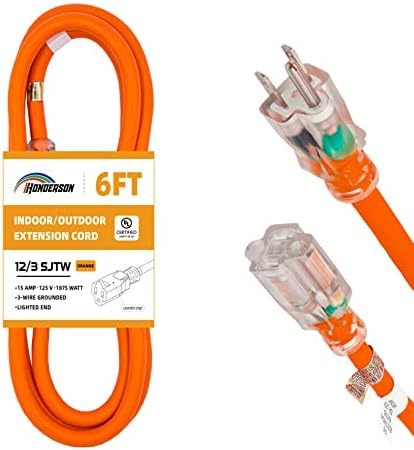 Amazon.com: HONDERSON 15FT 12/3 Lighted Outdoor Extension Cord - 12 ...