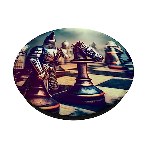Chess pieces in medieval armor, Chess AI art PopSockets Swappable ...