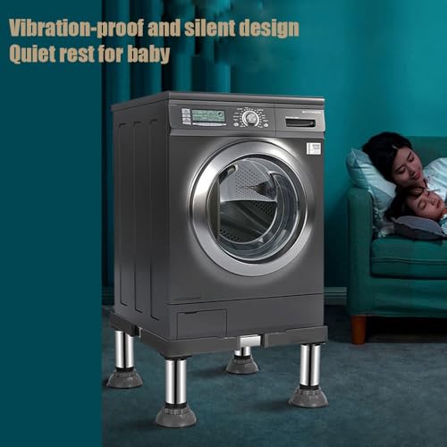 SSEHCWAN Washing Machine Stand, Adjustable Washer Stand Suction Foot ...
