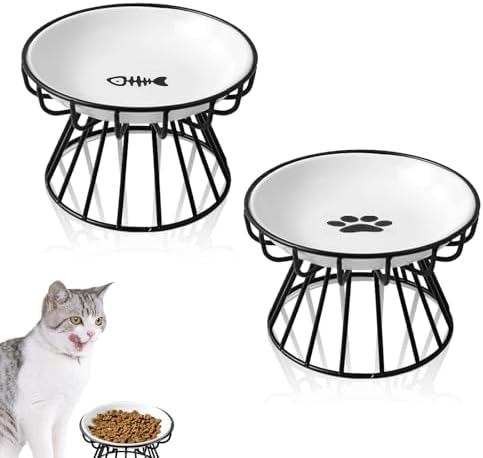 Metal Stand For Cat Bowls - Raised Cat Bowl Holder with Anti Slip ...