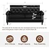 Amazon.com: FiveWillowise Black Couch, 73-inch Sofa, Faux Leather ...