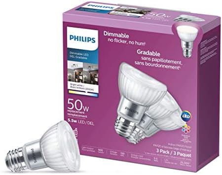 PAR20 Ultra Definition Dimmable LED Light Bulbs - Flicker-Free 50W=5.8W ...
