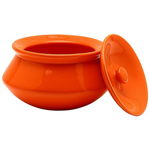 Buy Ceramic Handi with Lid, 360 ml - Orange Color Online at Low Prices ...