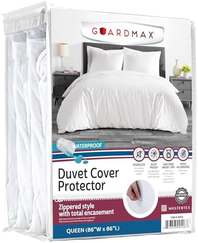 Amazon.com: Guardmax Waterproof Duvet Cover - Jersey Fabric with Zipper ...
