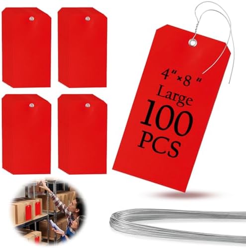 Amazon.com : 100 Large Plastic Tags - 4x8 inch, Heavy Duty, Waterproof ...