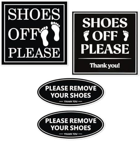 Amazon.com: Pack 6 Pcs Shoes Off Please Sign Sticker for Front Door ...
