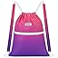 Amazon.com | WANDF Drawstring Backpack Sports Gym Bag with Shoulder ...