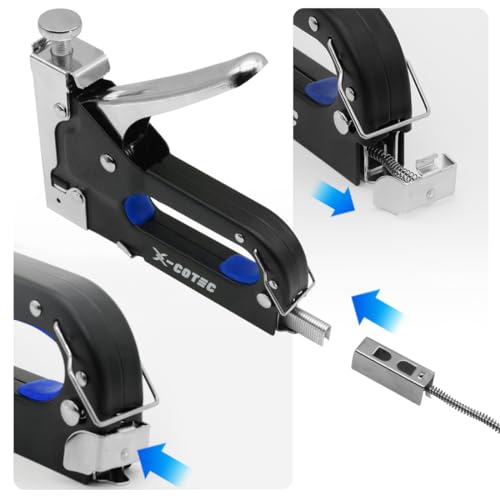 X-COTEC Staple Gun Heavy Duty with 600 Staples, 3 in 1 Heavy Duty ...