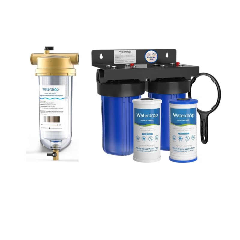 Waterdrop Whole House Water Filter System, 2-Stage 5 Micron WD-WHF21-PG ...