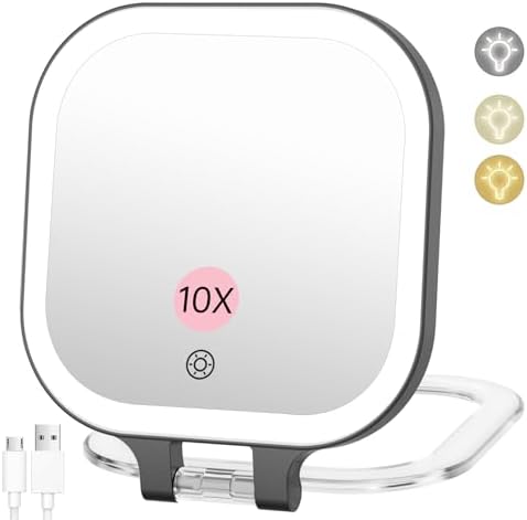 Amazon.com : FASCINATE 10X Magnification Rechargeable Travel Makeup ...
