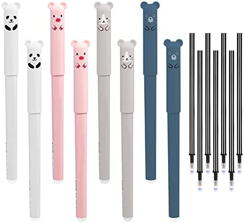 Erasable Pens, 8pcs Rub Out Pens with 24pcs Refills, 0.35mm Erasable ...