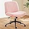 Amazon.com: Pink Criss Cross Chair with Wheels, Vanity Desk Chair with ...
