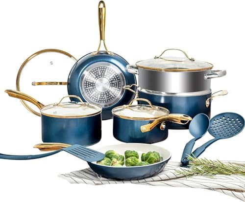 Amazon.com: Gotham Steel 12 Pc Ceramic Pots and Pans Set Non Stick ...