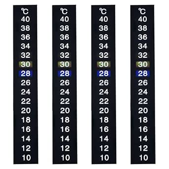 PuraQuot 4PCS LCD Thermometer Sticker, Fish Tank Thermometer Stickers ...