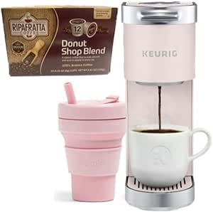 PINK Keurig K-Mini Plus bundle with pink 16 oz. STOJO Collapsible ...