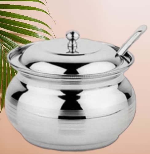 Buy S Cart Stainless Steel Ghee Pot with Spoon, Oil Jar, Oil Pot, Ghee ...