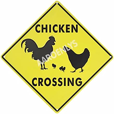 Amazon.com : Chicken Crossing 12" x 12" Funny Tin Road Sign Chicken ...