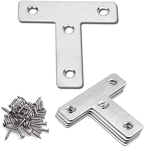 Amazon.com: OBELON T Shaped Plate Metal Brackets for Wood 60x60mm ...