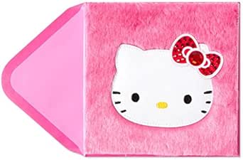 Amazon.com: Papyrus Hello Kitty with Pink Fur Blank Card : Office Products