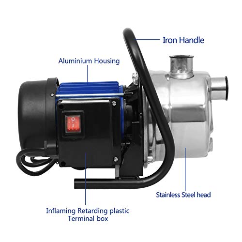 Hurbo Portable Stainless Steel Lawn Sprinkling Pump Water Pump Shallow ...