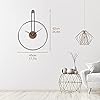YISITEONE Medium Decorative Wall Clock for Living Room,Metal & Walnut ...