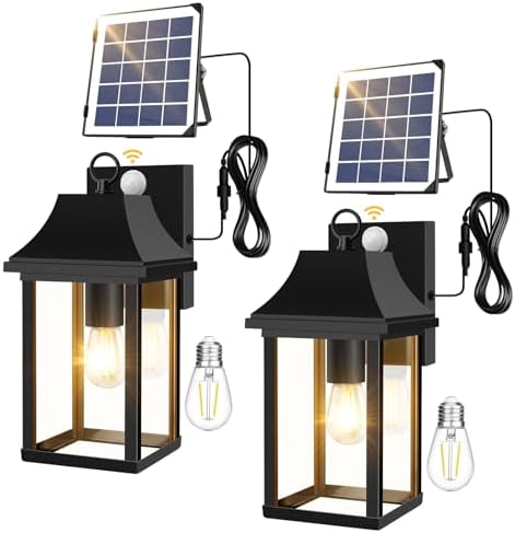 3 Pack Solar Porch Lights Outdoor, Dusk to Dawn Motion Sensor Solar ...