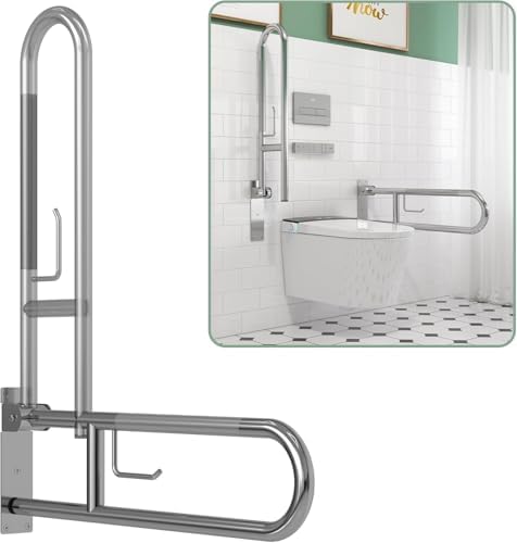ANATOMIX Wall Mounted Flip up/Folding Stainless Steel 32mm Grab Bar ...