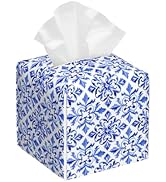 Amazon.com: Tissue Box Cover Square,Vintage Floral and Blue Bird Tissue ...