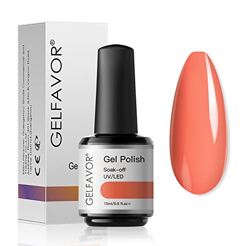 Gelfavor Orange Gel Nail Polish, 15ml Orange Color Gel Polish Long ...