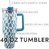 Amazon.com | KATYDID 40oz Stainless Steel Tumbler with Handle and Straw ...