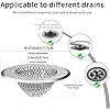 TRAPMATE Shower Drain Hair Catcher, 4.4" Easy Clean Bathtub Drain Hair Catcher, Anti-Slip Bath ...
