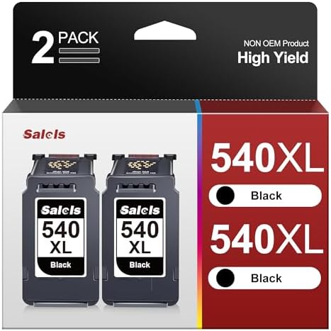Salols PG-540XL Black Ink Cartridges 540 XL Compatible for Canon 540XL ...