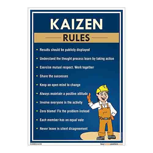 buysafetyposters.com - Kaizen Rules Poster In English PVC Sticker (A3 ...