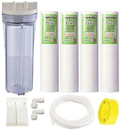KRPLUS Pre-Filter Transparent Housing | 4 Pcs Spun Filter | 1/4" Elbows ...