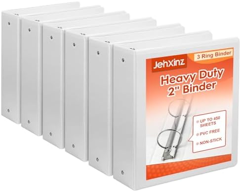 Amazon.com : 2-inch 3 Ring Binder with 2 Interior Pockets, Heavy Duty 2 ...