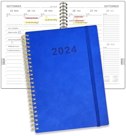 Amazon.com : Planner 2024-2025 Calendar 12 Month Weekly Spiral Bound ...