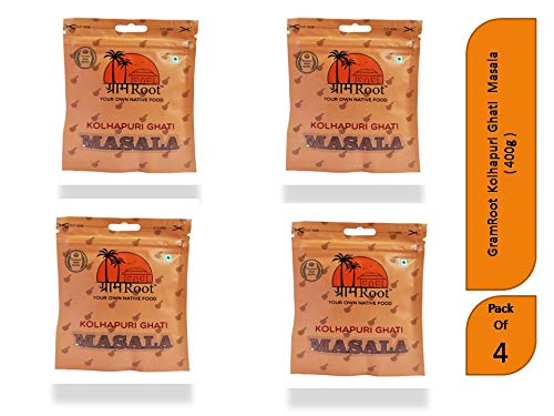 GramRoot Kolhapuri Ghati Masala, 400 Gr, (Pack of 4) (Kolhapuri Ghati ...
