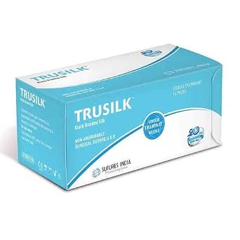 TRUSILK SUTURE THREAD B822 BLACK BRAIDED 3-0 (2 METRIC) 25 METER (2 ...