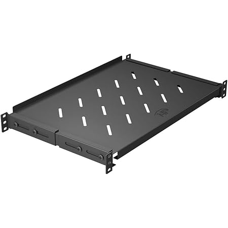 Amazon.com: NavePoint Vented 4-Post Shelf, Adjustable, Black, 550 mm ...