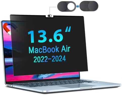 Amazon.com: Mamol Privacy Screen for MacBook Air 13.6 Inch (2022-2024 ...