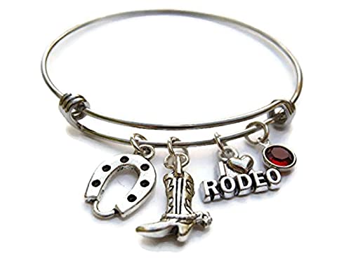 Amazon.com: Personalized I Love Rodeo Bracelet, Expandable Stainless ...