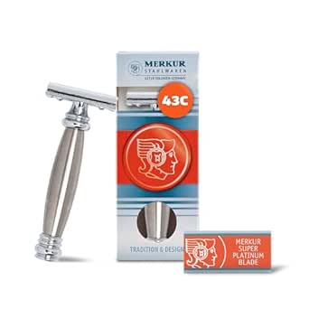 Amazon.com: MERKUR 43C Double Edge Safety Razor, Heavy Stainless Steel ...
