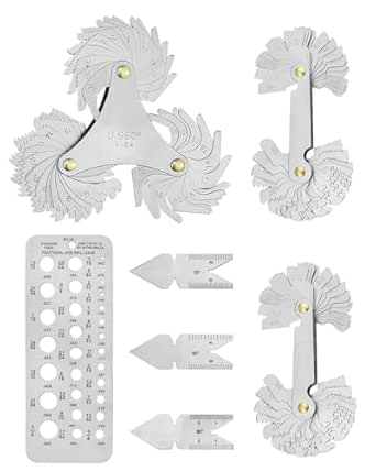 7 PCS Screw Thread Pitch Cutting Gauge Tool Set for Industrial ...