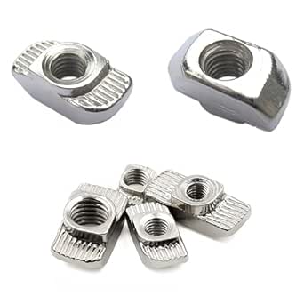 100Pcs T Nut 4040 Series M8 T Nuts T Slot Nut Fastener Nut Nickel Plated Steel Nut for Aluminum ...