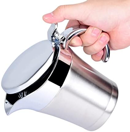 Stainless Steel Gravy Boat Sauce Jug with Lid, Double Wall Insulated ...
